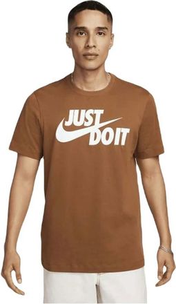 Nike Homme, Tops, Brun, Taille: M Short Sleeve T-Shirt Ar5006-281
