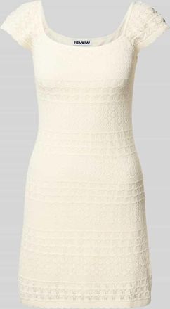 Review Minikleid mit geripptem Square-Neck-Ausschnitt
