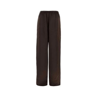 Ferragamo Satin-Palazzo-Hose - - Trousers - Damen - Braun - 2XS