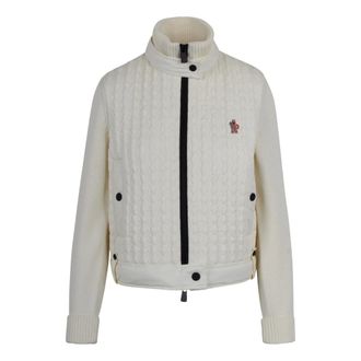 Moncler Femme, Vestes, Blanc, Taille: 40 FR Veste Rembourr&eacute;e en Tricot