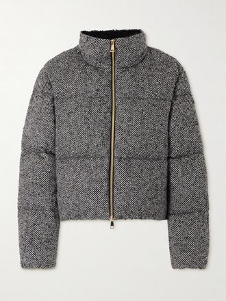 Moncler Brezesse Daunenjacke Aus Gestepptem Bouclé Aus Einer Wollmischung - Grau