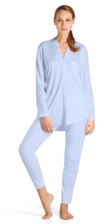 Hanro Damen Pyjama 1/1 Arm Pure Essence (0511 blue glow), Gr. XL
