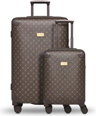 Lazarotti Koffer-Set 2-teilig | 2er Trolley Set S 55 cm + L 79 cm | leichtes hybrides Material mit Logo Druck & Eckenschutz | 4 Doppelrollen & TSA-Schloss f&uuml;r D