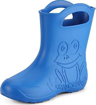 Ladeheid Bottes de Pluie en EVA pour Femme Bottes en Caoutchouc Resistantes à leau Bottines Imperméables Wellies Chaussures de Sécurité Femme LA-CA-09 (Bleu, 3