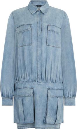 7 For All Mankind Femme, Robes, Bleu, Taille: 38 FR Robe Midi en Denim