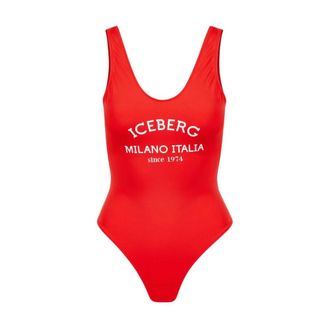 Iceberg Logo Print Einteiliger Badeanzug - - Swimwear - Damen - Rot - L