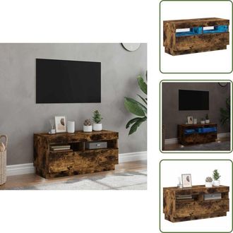 vidaXL Vidaxl - Meuble tv avec lumi&egrave;res led ch&ecirc;ne fum&eacute; 80x35x40 cm - Meubles Tv - Meuble Tv Led - Meuble Tv Avec &Eacute;clairage - Meuble Tv Design - Meuble Tv