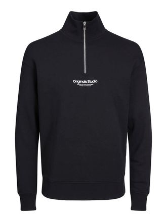 Jack & Jones Herren Stehkragen Pullover JORVESTERBRO Quarter Zip - Relaxed Fit, Gr&ouml;&szlig;e:XXL, Farbe:Black 12241777