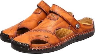 Generic Mules en cuir pour homme - Sandales fermées - Respirantes - En maille - Chaussures dété - Chaussures de plage - Antidérapantes - Tendance - Légères - 