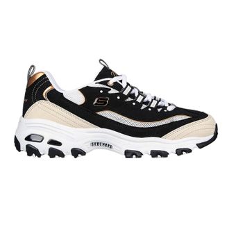 Skechers Logo Sneaker f&uuml;r Herren, Niedrig geschnitten, Flach (Schwarz/Gold)