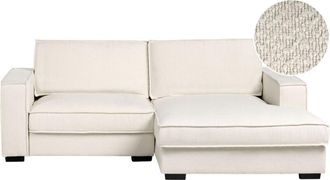 Beliani Ecksofa KOLDING Bouclé Hellbeige linksseitig