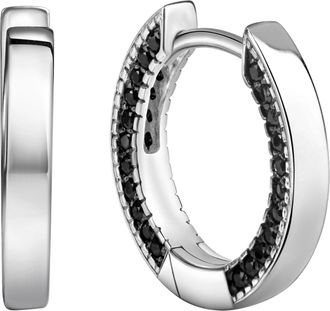 Celesta Silber Ohrringe Silber 925 rhodiniert mit 88 schwarzen Zirkonia-Steinen