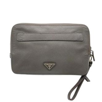 Prada Pre-owned Vintage Saffiano Clutch Bag - - Pre-owned - Herren - Grau - ONE SIZE