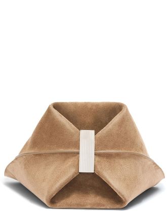 The Attico Womens The Scoop Bag Brown Leather Shoulder