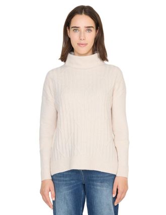 Cecil Damen 3015697 Struktur Rollkragenpullover, Light Greige, S