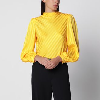 Valentino Top VLogo in Bright Narciso aus Seide