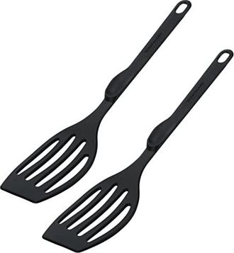Westmark 2 Pfannenwender, hochhitzebeständig bis 270°C, Länge: 28,3 cm, Kunststoff, Flonal Plus, Schwarz, 203522E5