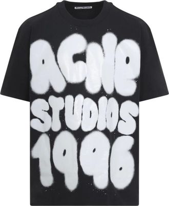 Acne Studios Homme, Tops, Noir, Taille: S T-shirt Logo - Coupe D&eacute;contract&eacute;e Unisexe