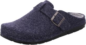 Rohde Herren Pantoffel aus recyceltem Softfilz Riemen mit Schnalle Rodigo-H 6747, Gr&ouml;&szlig;e:42 EU, Farbe:Blau