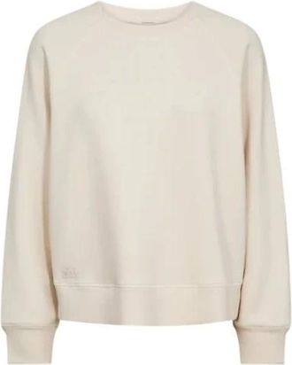Mos Mosh MOS Mosh, Femme, Sweatshirts et sweats &agrave; capuche, Beige, Taille: 36 FR SweaT-shirt Basique Ecru avec Broderies Subtiles
