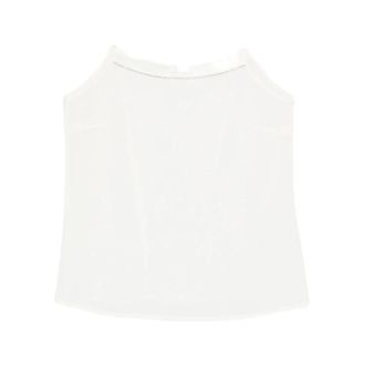 PESERICO Femme, Tops, Blanc, Taille: 40 FR Crepe de Chine Silk Top