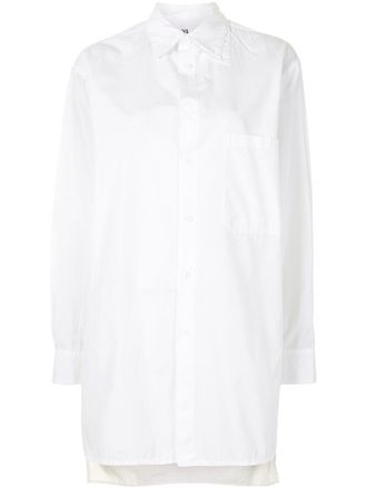 Yohji Yamamoto chemise &agrave; coupe longue - Blanc