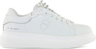 Tosca Blu Bellatrix Baskets pour femme en cuir blanc avec perles - Bellatrix 005 C00 - Taille, Blanc, 39 EU