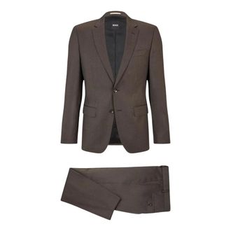 HUGO BOSS Costume droit &agrave; un bouton - Homme - Costumes - Brun - Taille: 2XL