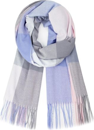 Glamexx24 Schal Damen Winter Kariert Fashion: Damen Winter Schal, Strickset Schal &uuml;bergro&szlig;er Quadratisch Deckenschal Halstuch Streifen Muster Fransen Ponch