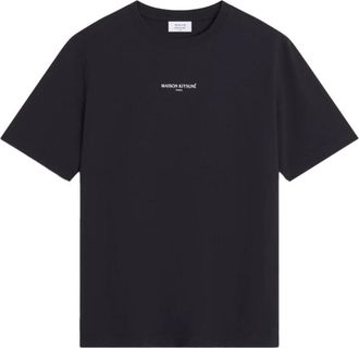 Maison Kitsun&eacute; Homme, Tops, Noir, Taille: S Paris Comfort Tee-Shirt