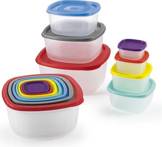 Gourmetmaxx Frischhaltedosen 28-tlg. Set | mehrfarbig inklusive Deckel | stapelbar, gefrier- & sp&uuml;lmaschinengeeignet