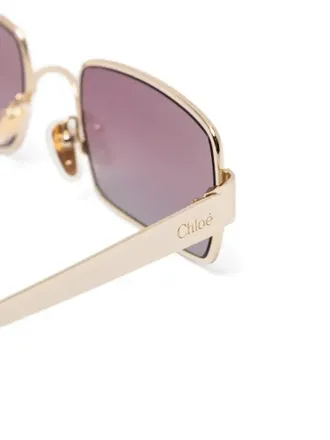Chlo&eacute; CH0354S Metal Rectangle Frame Sunglasses - Pink