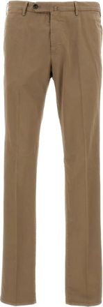 PT01 Pt01, Homme, Pantalons, Brun, Taille: 3XL Pantalon Chino Slim en Gabardine