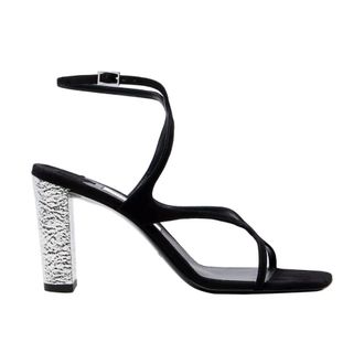 Jimmy Choo London Zerdr&uuml;ckte Schwarze/Silberne Wildleder Sneakers - - Shoes - Damen - Schwarzk - 38 EU