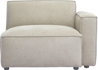 Miliboo Rechtes Eckmodul f&uuml;r Sofa in beigem Samteffekt-Texturstoff SPLIT