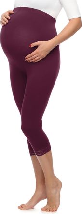 Be Mammy 3/4 Umstandsleggings aus Viskose BE20-161 (Weinrot, XXL)