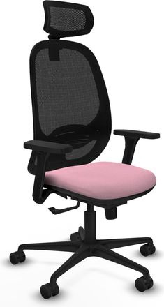 Piqueras y Crespo B&uuml;rostuhl in Rosa mit 3D-Armlehnen, h&ouml;henverstellbarer Lendenwirbelst&uuml;tze und Kopfteil, h&ouml;henverstellbar und neigbar, ausgestattet mit 3 Positionen, S