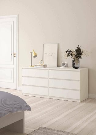 Dmora Kommode Giselle, Wohnzimmerbuffet, Wohnzimmer-Sideboard, Moderne K&uuml;chen-Speisekammer, 154x50 h70 cm, Wei&szlig;