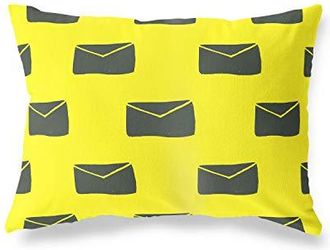 Bonamaison Le Jardin du Lin Kissen Zierkissenbezug Neongelb-Rauch Kissenbezug, Weich Bequem, Für Zuhause Autos Büro Sofa Wohnzimmer Couch Schlafzimmer Dekor, 35x