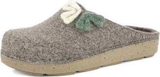 Inblu Femme Pantofole Donna Ecofriends Con Applicazione A Fiore, Materiale Riciclato, Tacco 3,5 Cm Chausson, Taupe, 39 EU