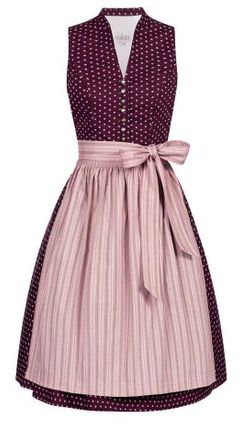 N&uuml;bler Trachtenkleid Dirndl midi Rita in Weinrot-Rosa von N&uuml;bler