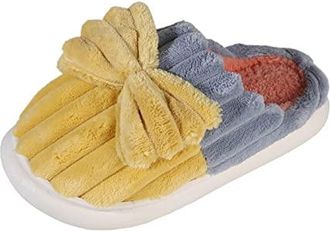 Generic Pantoufles dhiver douces et ferm&eacute;es pour homme et femme - Antid&eacute;rapantes - Confortables - En coton - L&eacute;g&egrave;res - Pour lext&eacute;rieur et lint&eacute;rieur, jaune, 3