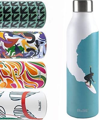 Ibili Thermokanne mit Doppelwand Surf, 500 ml, Edelstahl 18/10, wiederverwendbar, zufällige Farbe
