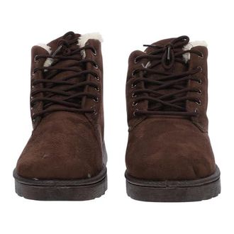 UPKOCH ORFOFE Bottines Courtes Femme en Coton Chaud Chaussures &agrave; Lacets Plates Bottes de Neige DExt&eacute;rieur Caf&eacute; Taille 40 Bottines Hivernales Confortables et 