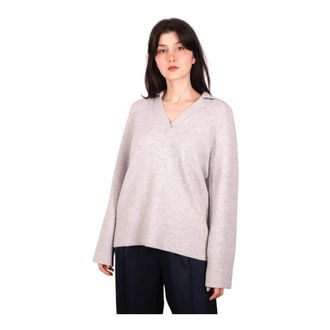 Vince Femme, Pulls, Gris, Taille: 38 FR Pull Polo Oversize