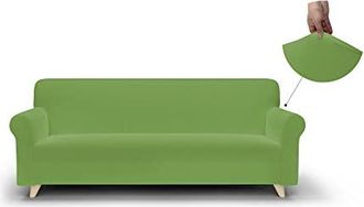 Italian Bed Linen Pi&ugrave; bello Bielastische Couch&uuml;berz&uuml;ge apfelgr&uuml;n, Polyester, 3 Pl&auml;tze