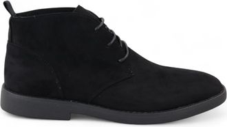 Infinity Leather Schwarze Premium Chukka-Stiefel aus Wildleder im Desert-Stil f&uuml;r Herren