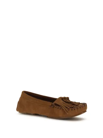 PARIS TEXAS Womens Indiana Loafers Cognac Calf Leather Bos Taurus