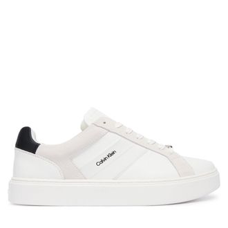 Calvin Klein Sneakers Calvin Klein Classic Cupsole Laceup Tape Lth YM0YM01430 Wei&szlig;