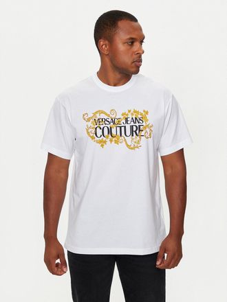 Versace Jeans Couture T-Shirt 77GAHE05 CJ00E Weiß Regular Fit